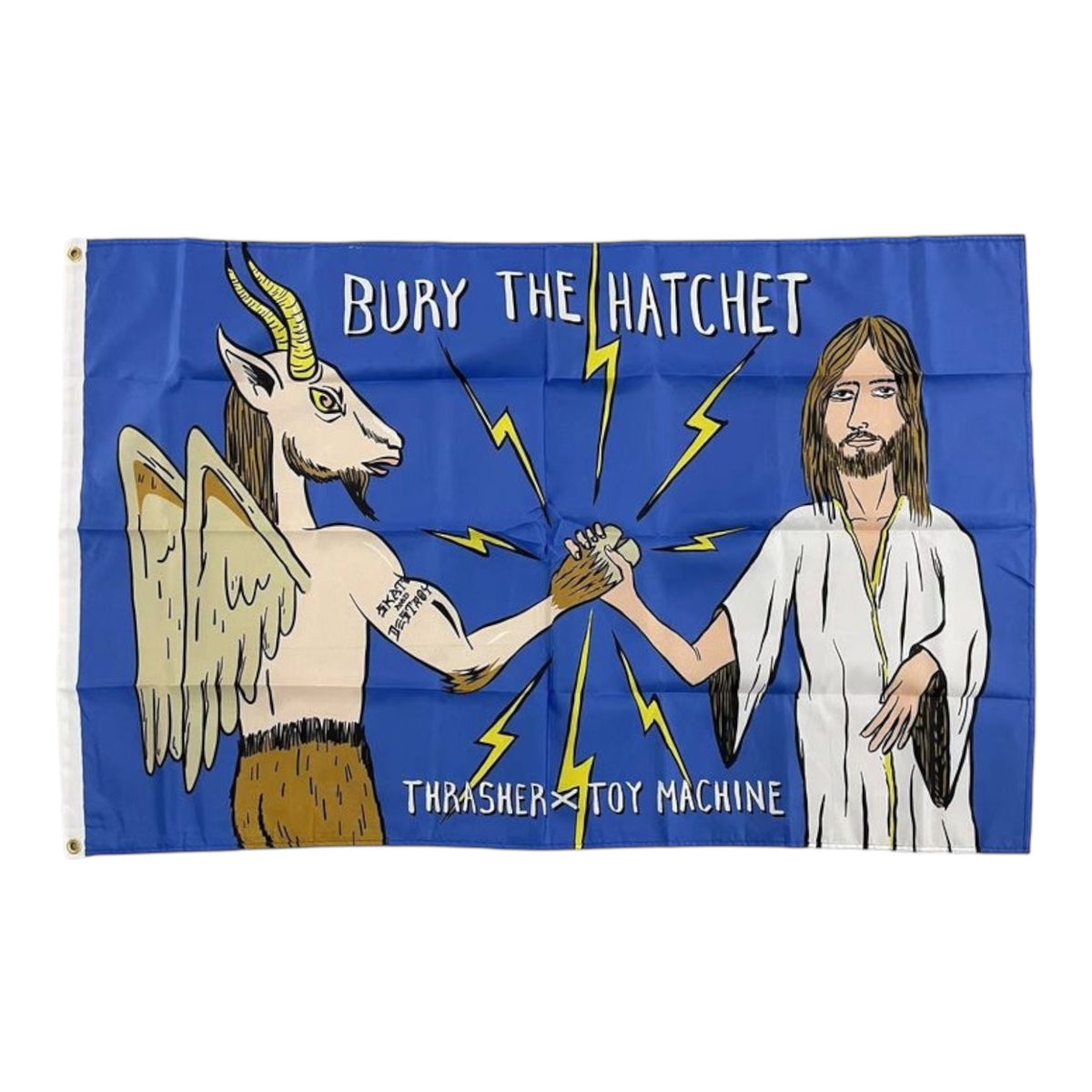 TOY MACHINE X THRASHER BTH FLAG BANNER– Relief Skate Supply